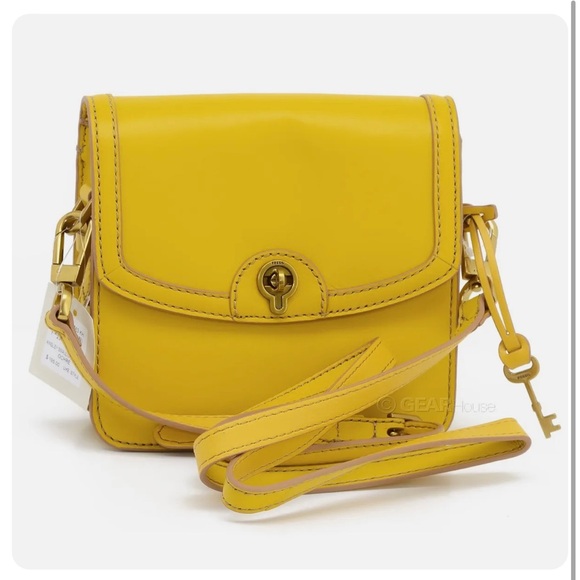 Fossil | Bags | Nwt Fossil Ainsley Small Flap Crossbody In Ochre Yellow ...
